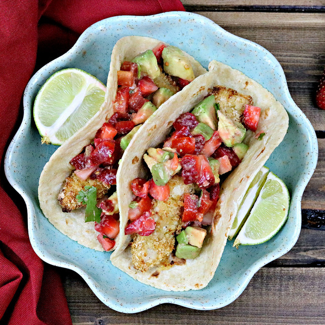 Taco Tuesday: Crispy Margarita Chicken Tacos with Strawberry-Avocado ...