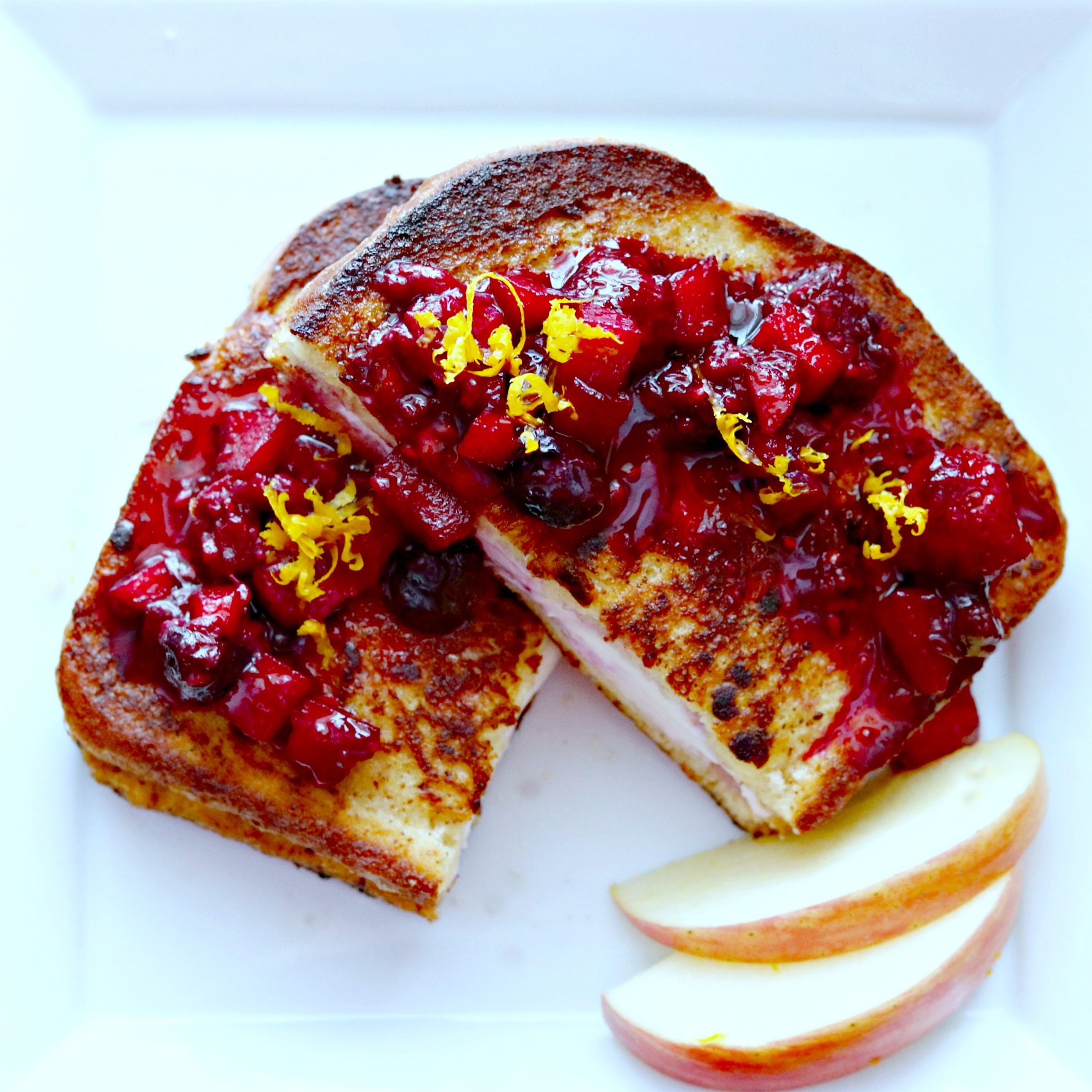Berry & Cream Cheese Stuffed French Toast with Citrus-Apple-Berry ...