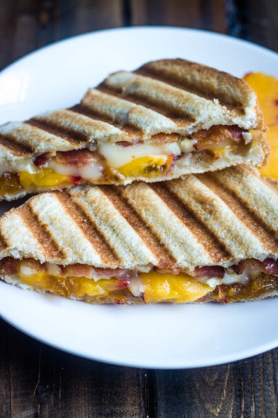 Bacon and Brie Panini with Peaches - Sweet Beginnings Blog