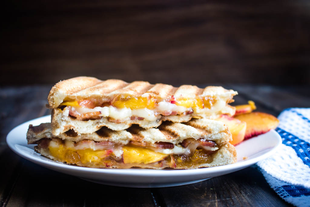 Bacon and Brie Panini with Peaches - Sweet Beginnings Blog