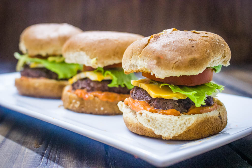 Tailgate Sliders with Creamy Red Pepper Sauce - Sweet Beginnings Blog