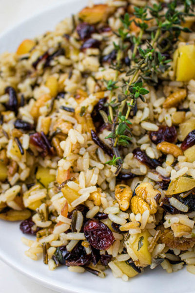 Cranberry Apple Pecan Wild Rice Pilaf - Sweet Beginnings Blog