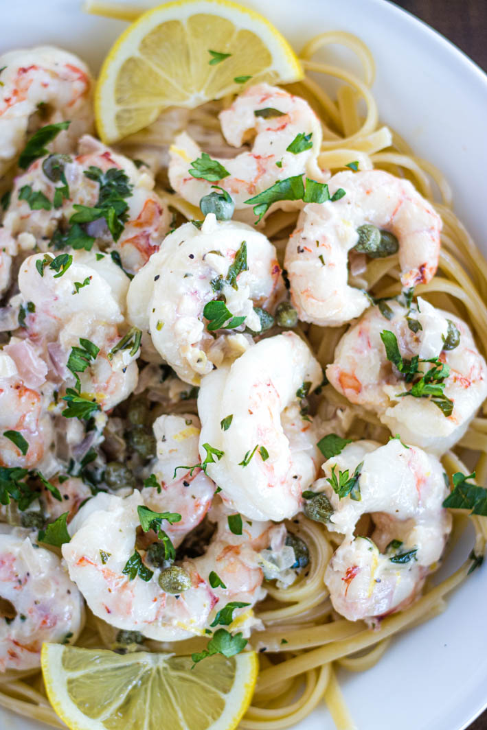 Creamy Shrimp Piccata - Sweet Beginnings Blog