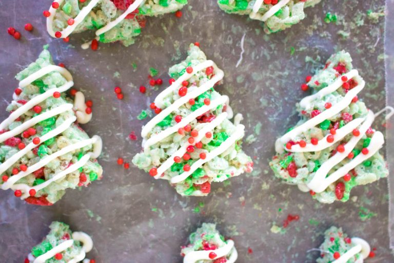 Christmas Tree Krispie Treats - Sweet Beginnings Blog