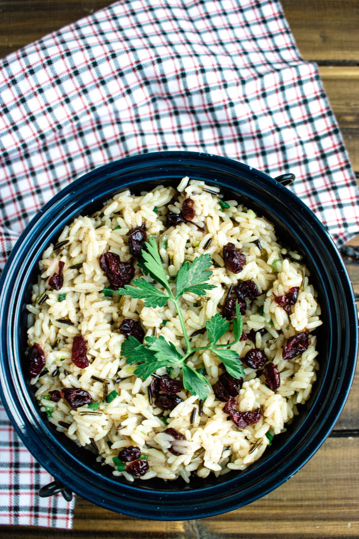Cranberry and Cider Wild Rice Pilaf - Sweet Beginnings Blog