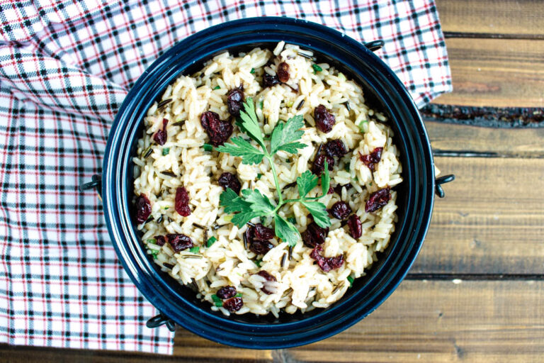 Cranberry and Cider Wild Rice Pilaf - Sweet Beginnings Blog