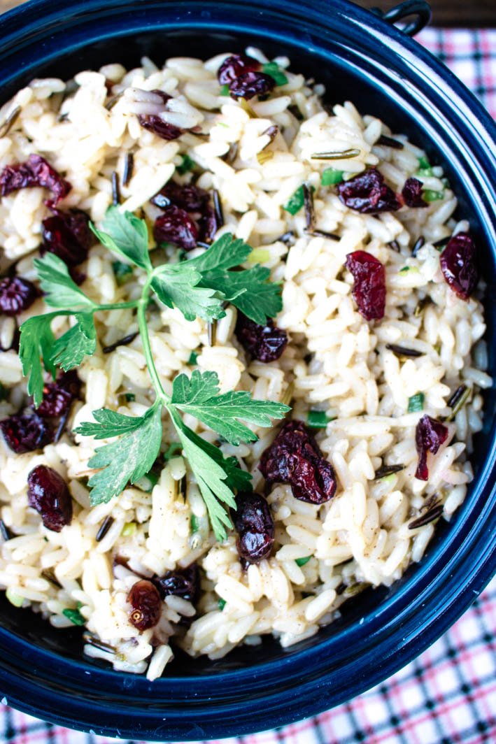 Cranberry and Cider Wild Rice Pilaf - Sweet Beginnings Blog