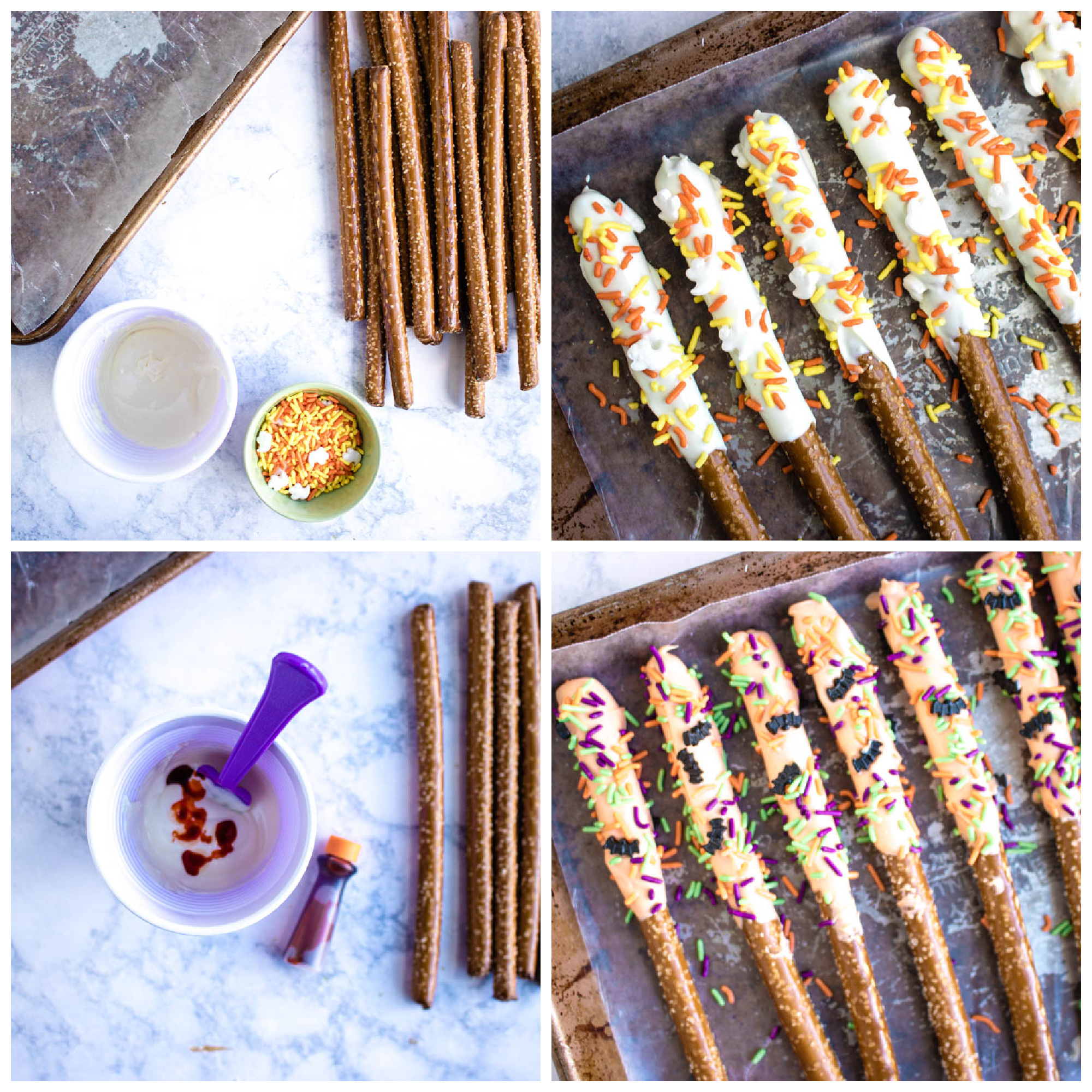 Halloween Pretzel Rods - Sweet Beginnings Blog